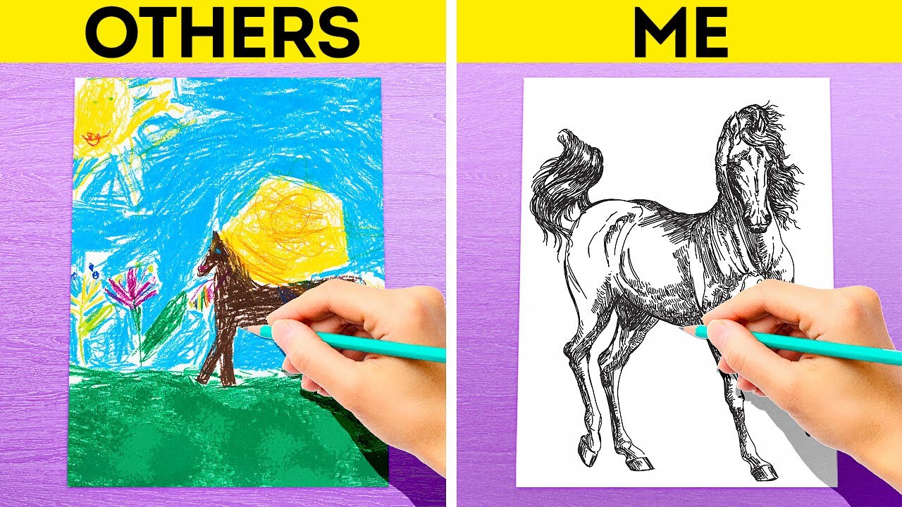 YOU DON'T NEED ART SCHOOL | Easy Drawing Hacks And Painting Techniques ...