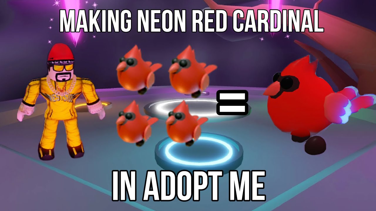 Making neon red cardinal in Adopt Me - YouTube