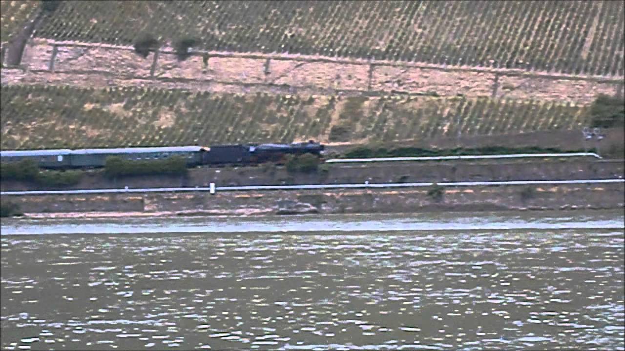 Steam train near Rudesheim - YouTube