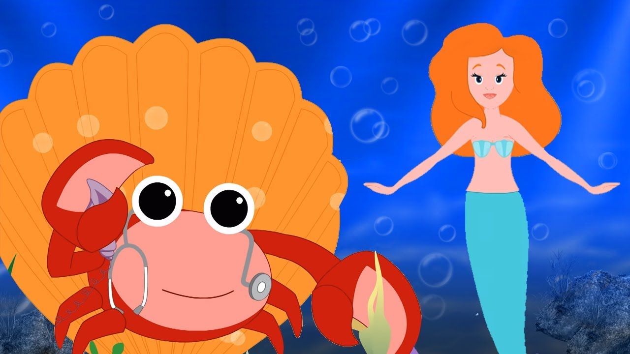 Five Little Mermaids | Kindergarten Video | Nursery Rhymes For children ...