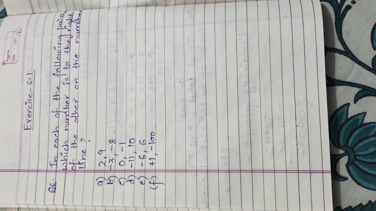 Chapter 6 Integers Ex 61 Q6 To Q10 Youtube