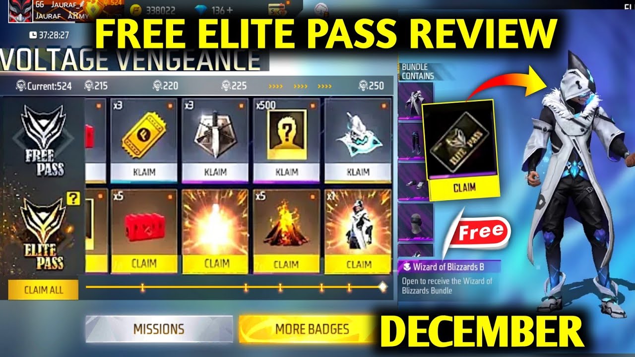 Login & Claim December month Free Elite pass | Next elite pass Full ...