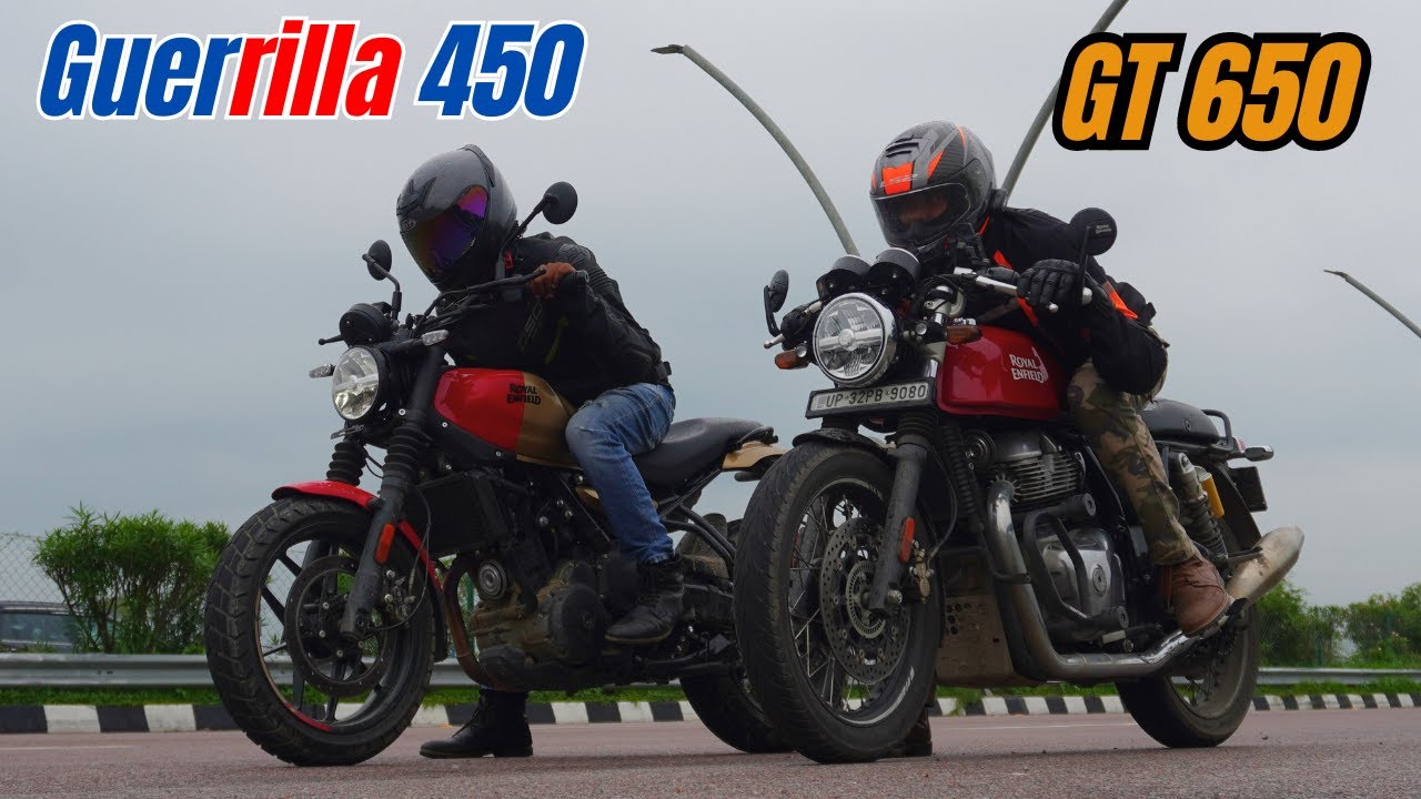 Guerrilla 450 vs Continental GT650 Drag Race - YouTube