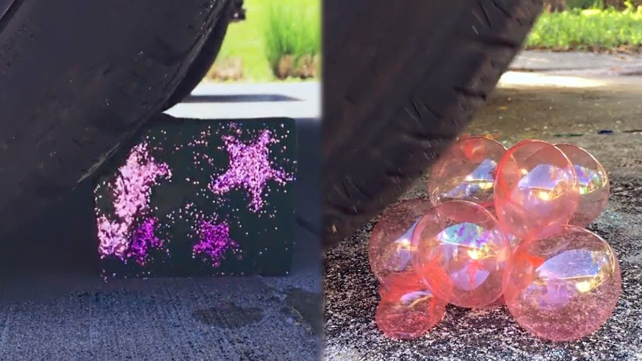 ASMR♥/ CAR TIRE CRUSH! COMPILATION - YouTube