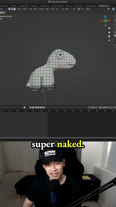 Creative Character Design Ideas for Games - making a 3d game character in Blender - 3.4: Dino ...
