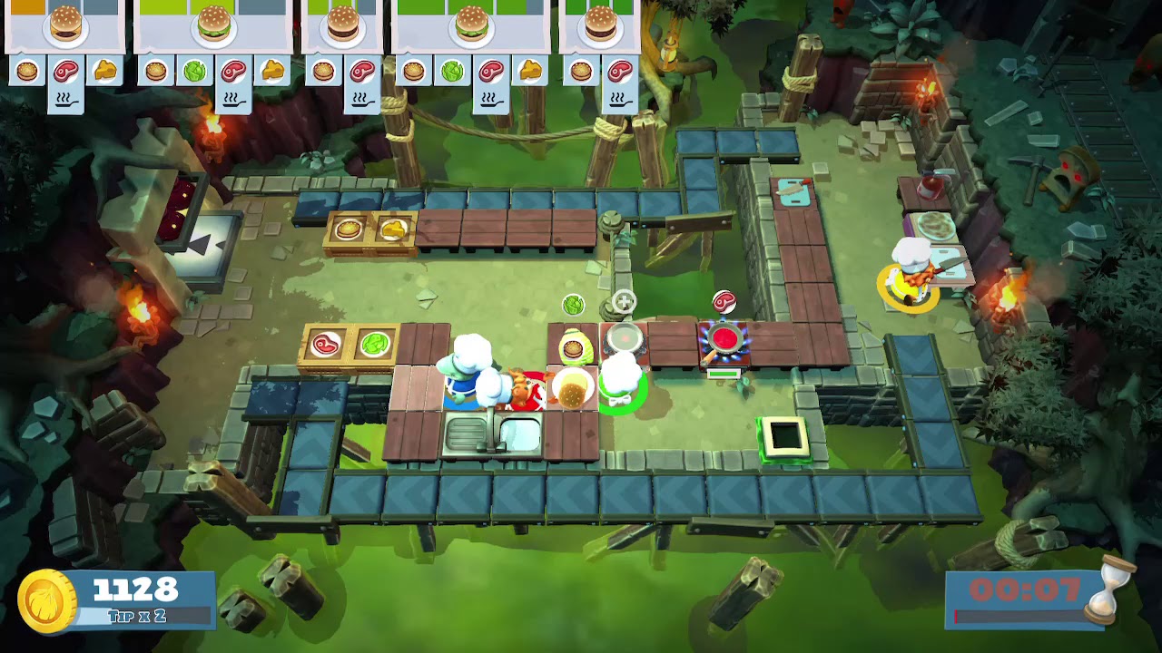 Overcooked 2 4 Player Co-op 4 Stars Level 4-3 - YouTube