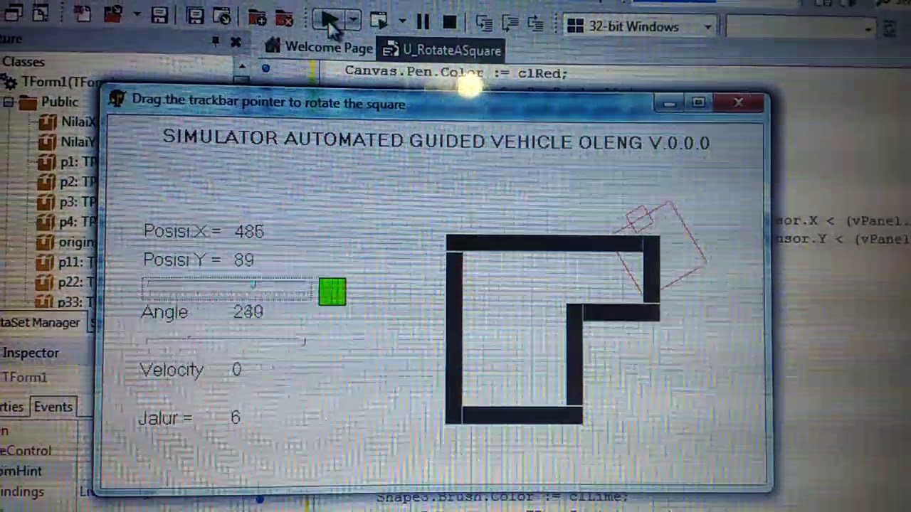 Line follower simulator with delphi - YouTube