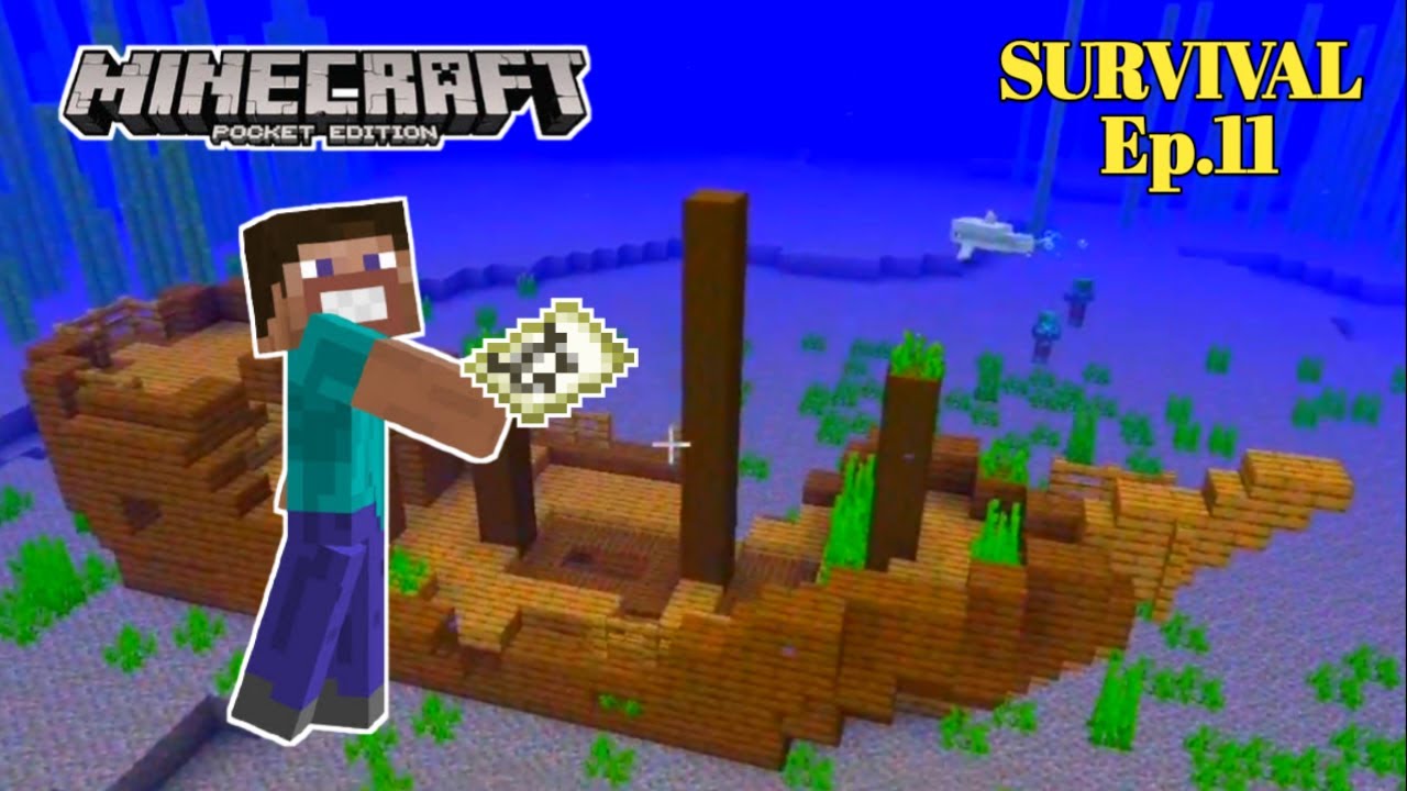 EXPLORING OCEAN AND FINDING TREASURES IN MINECRAFT POCKET EDITION ...