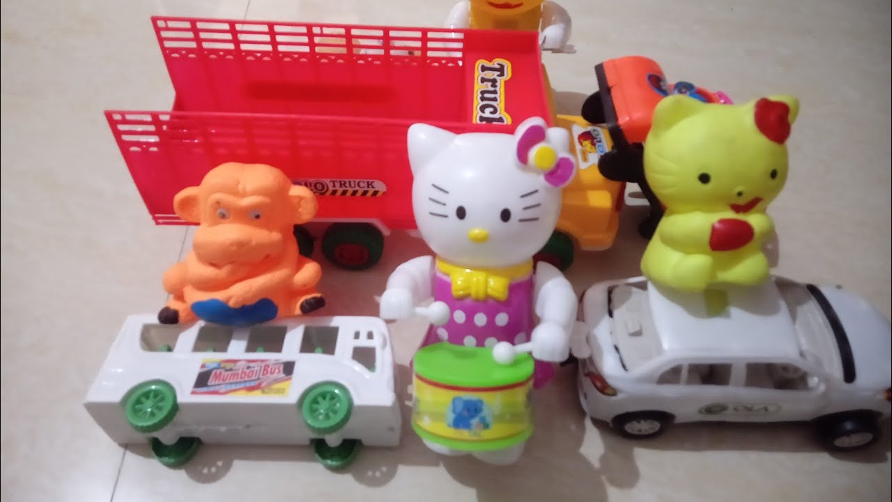 Gadi wala cartoon | toy helicopter ka video, toy train, tractor jcb ...