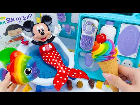 Minnie Mouse 2026🎀 Set Unboxing rainbow mermaid bath y helado arcoíris sorpresa ASMR