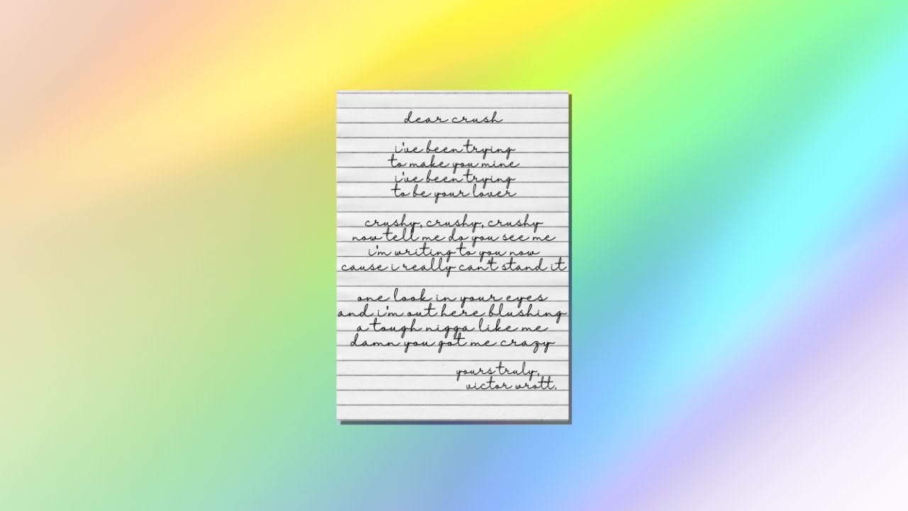 Dear Crush - victor wrott | Official Lyric Video - YouTube