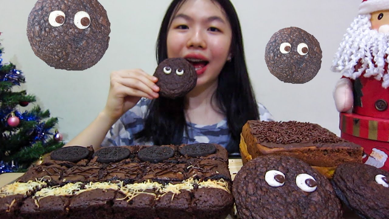 ASMR🍫 ( BROWNIES, 🎂CHOCOLATE CAKE, BROWNIE COOKIE) MUKBANG, REAL SOUND! - YouTube