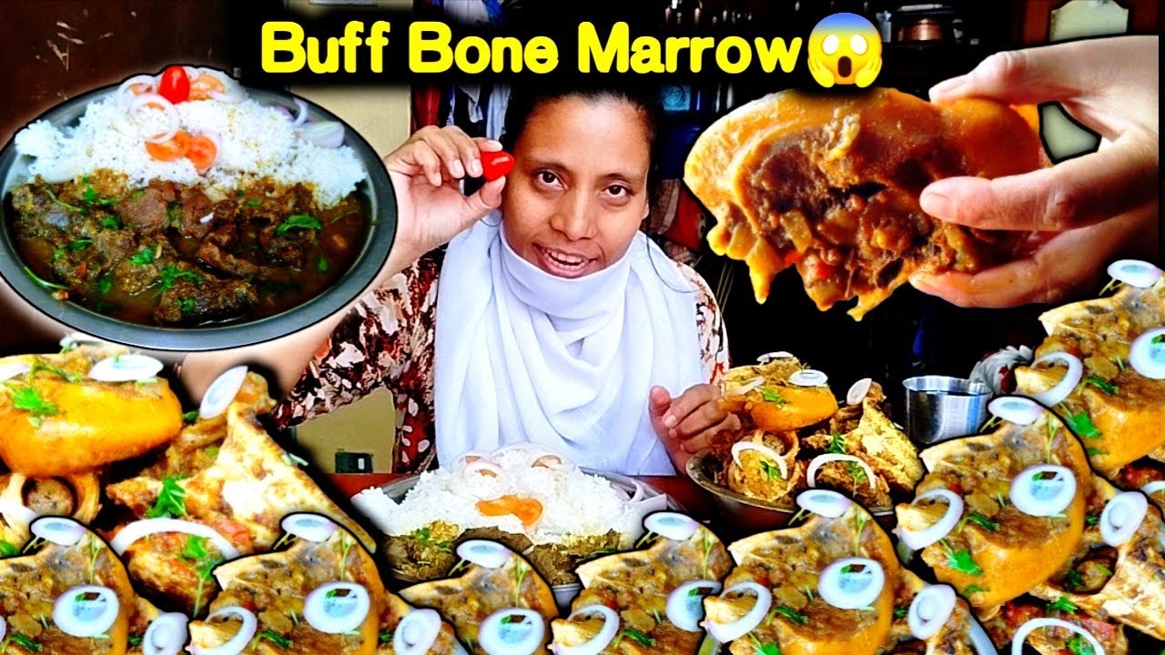 BUFFALO BONE MARROW & BUFF GRAVY WITH RICE🔥|| REAL MUKBANG || Big Bite@Manduvlogs8 - YouTube