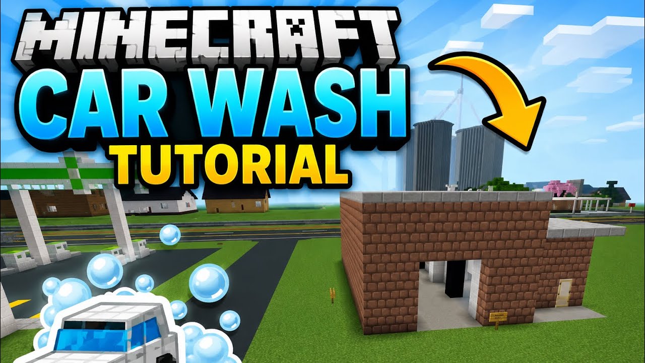 How to build a car wash on Minecraft. (Easy tutorial) - YouTube