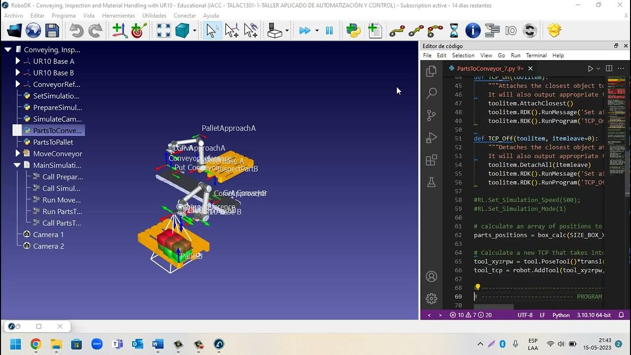 Edición de programa Python RoboDK - YouTube