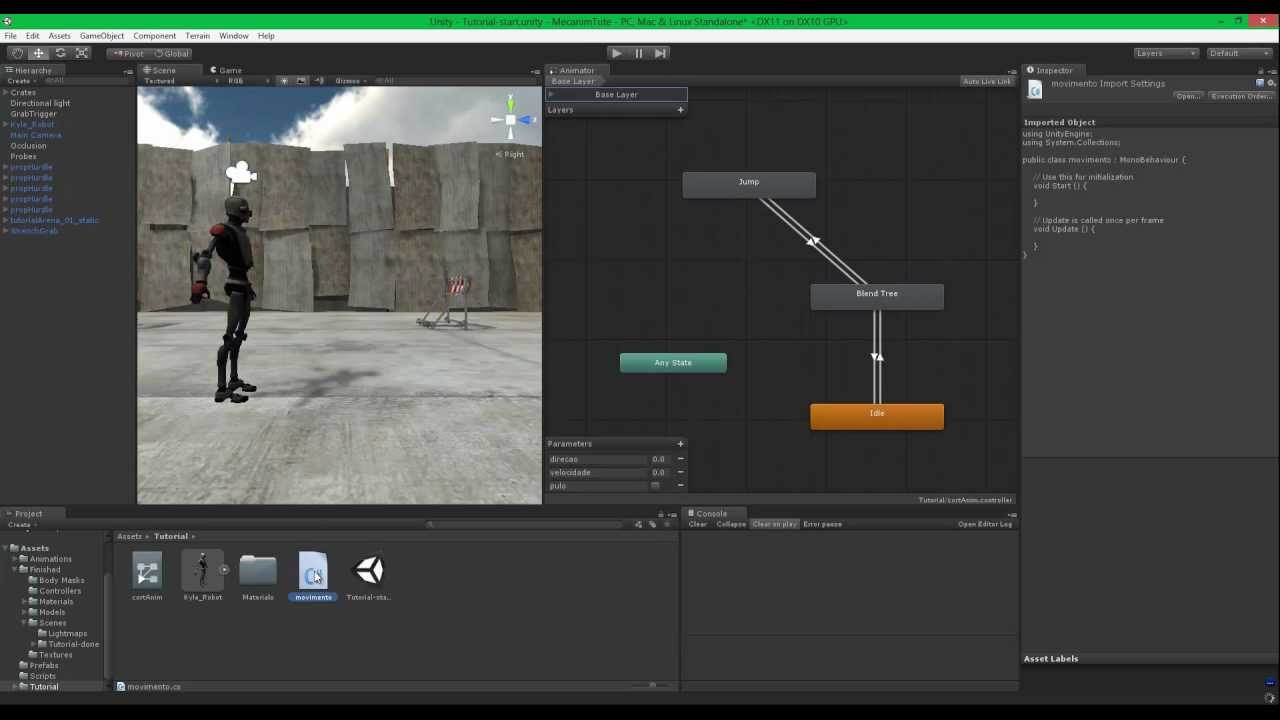 Unity 4 - Unsing Mecanim - Tutorial em Português - Parte 2 - YouTube