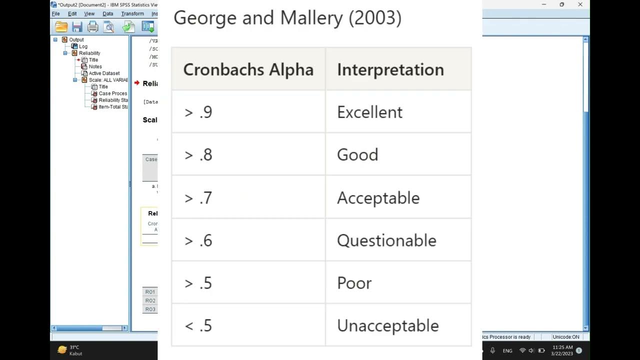 How to calculate cronbach alpha in SPSS - YouTube