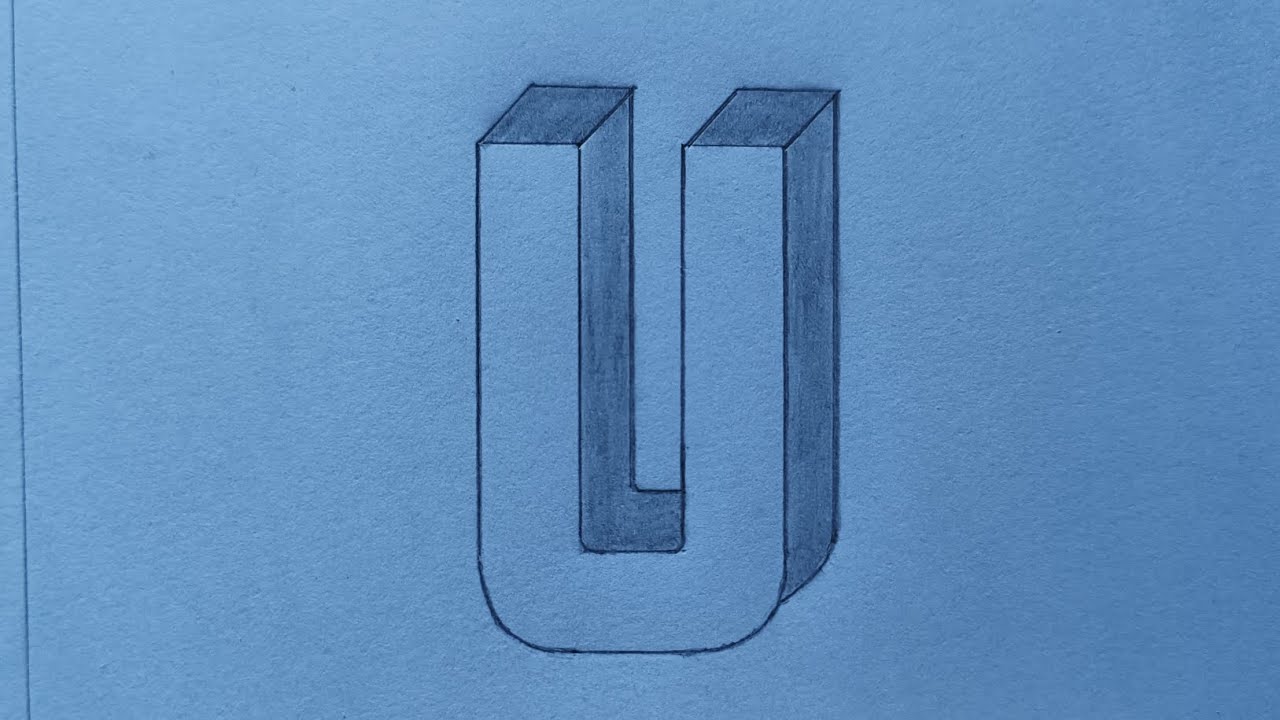 Pencil Drawing 3D Letter U easy || 3D Alphabet I Drawing || Drawing ...