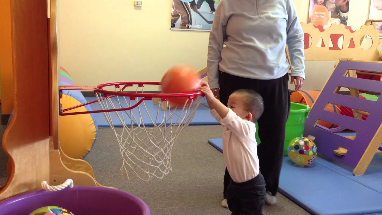 Our baby Jordan dunking basketball - YouTube
