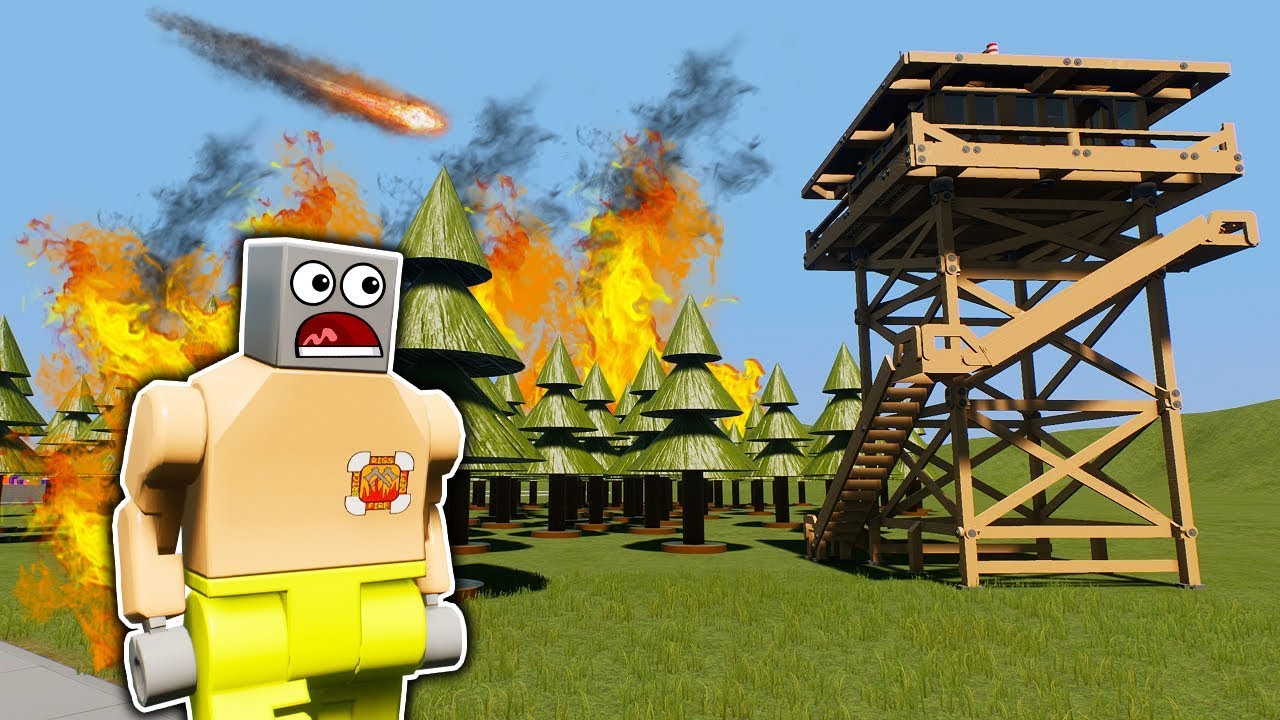 Meteor Starts Forest Fire in Lego City! - Brick Rigs Multiplayer ...