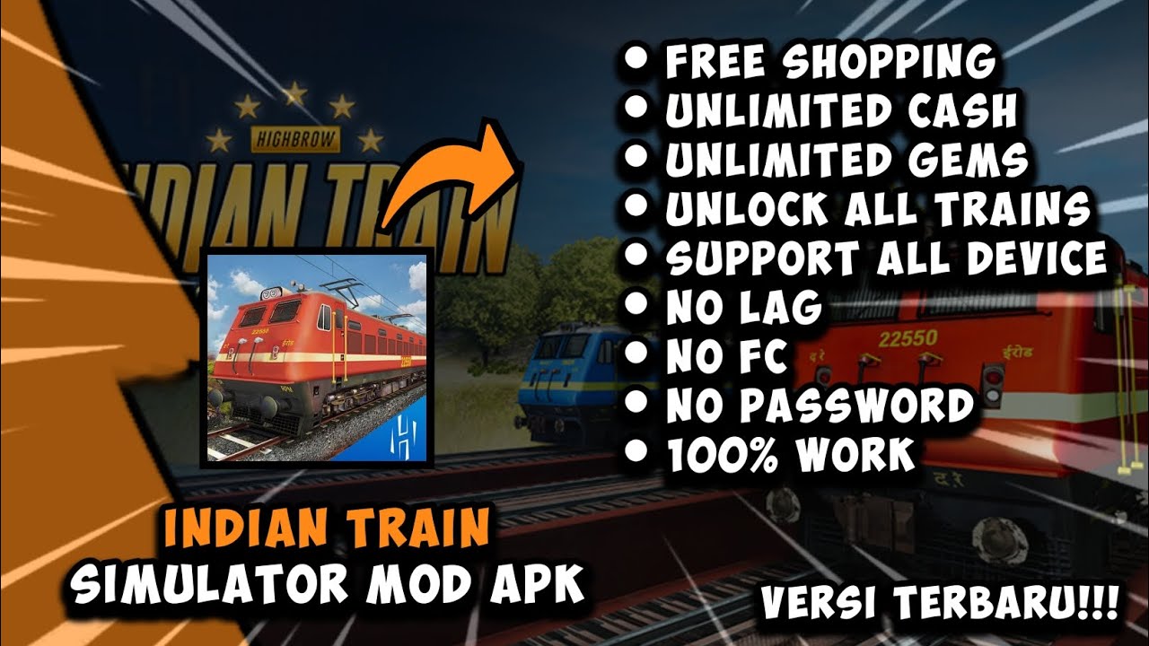 INDIAN TRAIN SIMULATOR MOD APK [ NO PW ] || VERSI TERBARU!!! - YouTube
