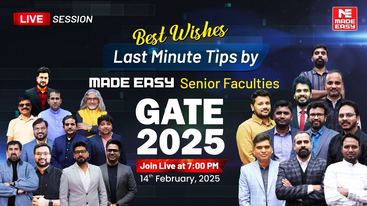 Best Wishes & Last Minute Tips for GATE 2025 | CE, EC | MADE EASY ...