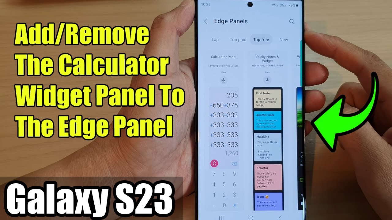 Galaxy S23's: How to Add/Remove The Calculator Widget Panel To The Edge ...