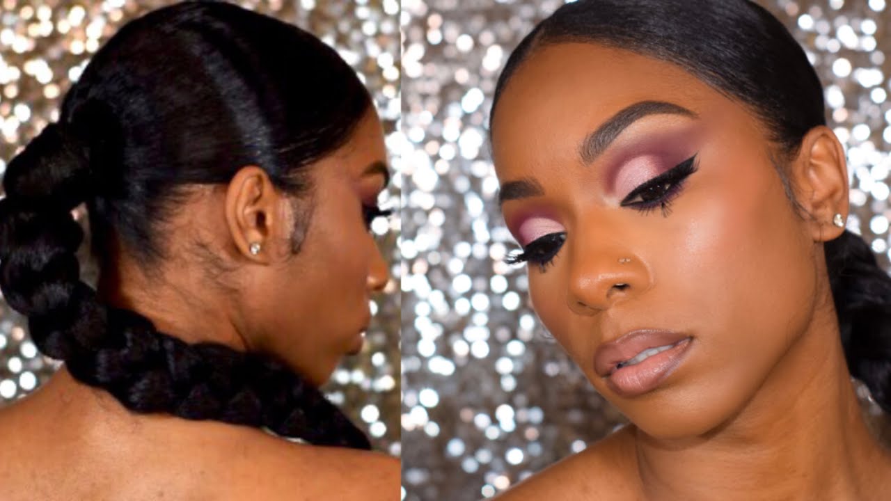 GRWM: Cardi B Grammy Makeup & LONG Braid Ponytail - YouTube