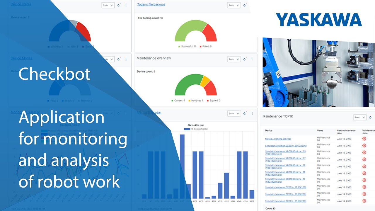 Checkbot - Application for monitoring and analysis of robot work - YouTube