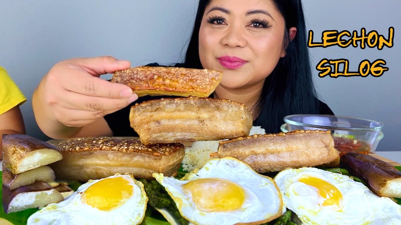 CRISPY LECHON SILOG | FILIPINO FOOD | EATING SHOW | PORK BELLY | COLLAB ...