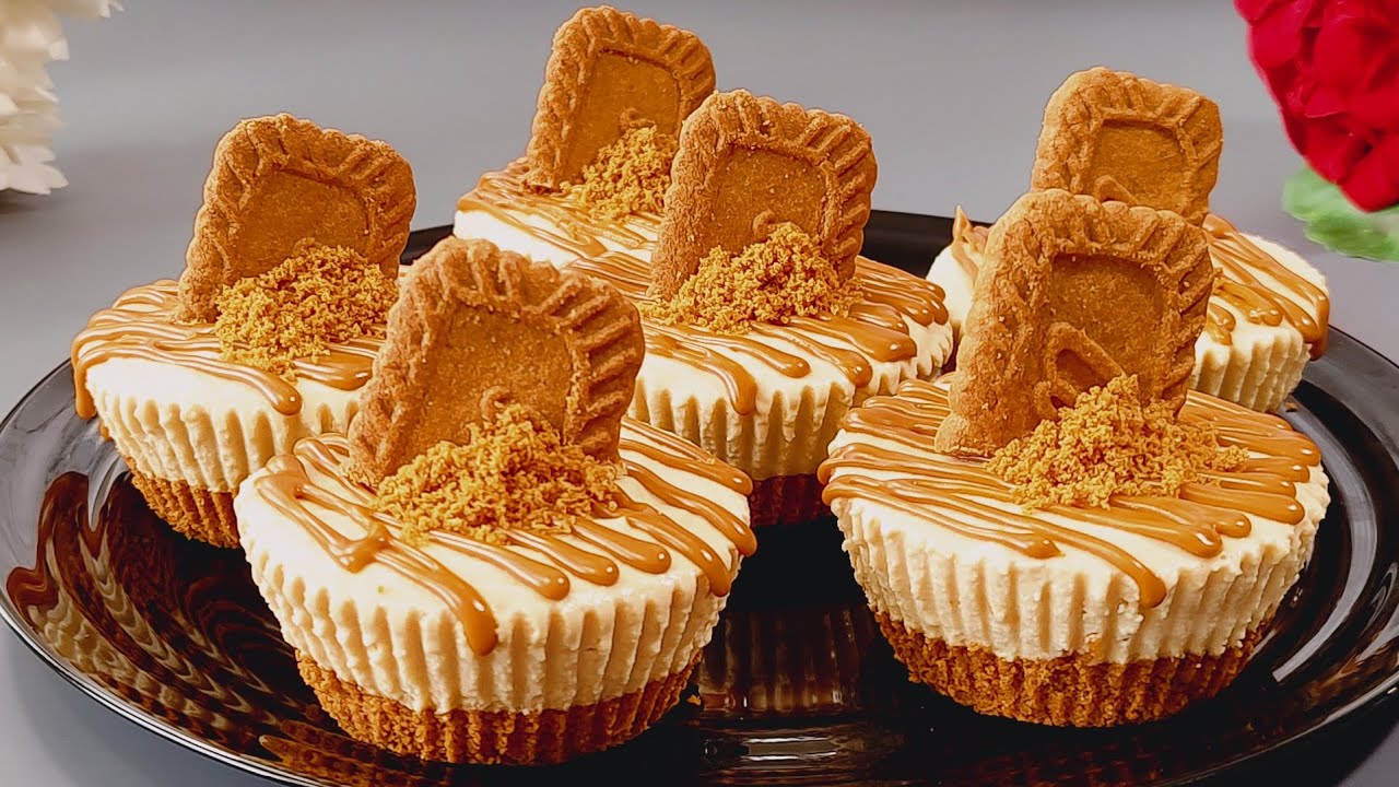 Lotus Biscoff Mini Cheesecake| No Bake Biscoff Cheesecake - YouTube