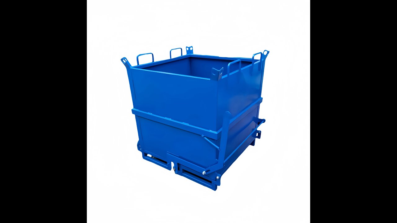 forklift self-unloading bin - YouTube