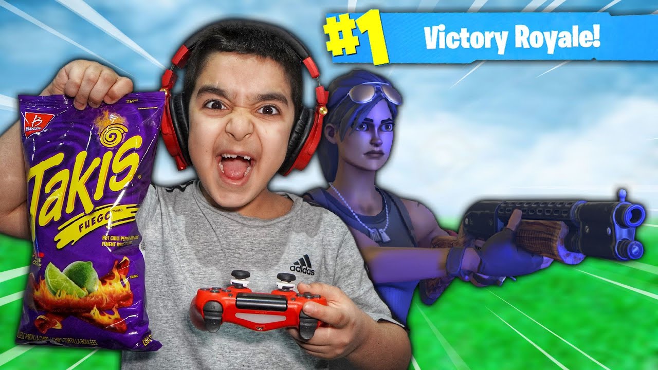 Little Kid Eats TAKIS For Every Kill In FORTNITE! - YouTube