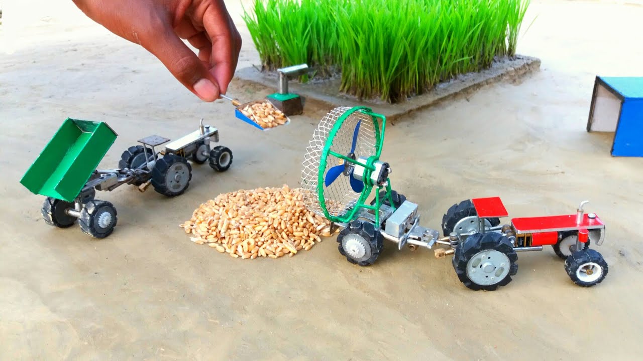 diy tractor fan wheat cleaning machine mini science project ...