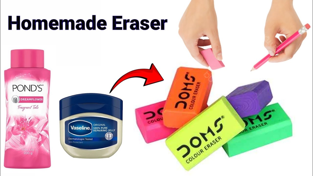 How to make Eraser/clay type Eraser at home easily making/how to make ...