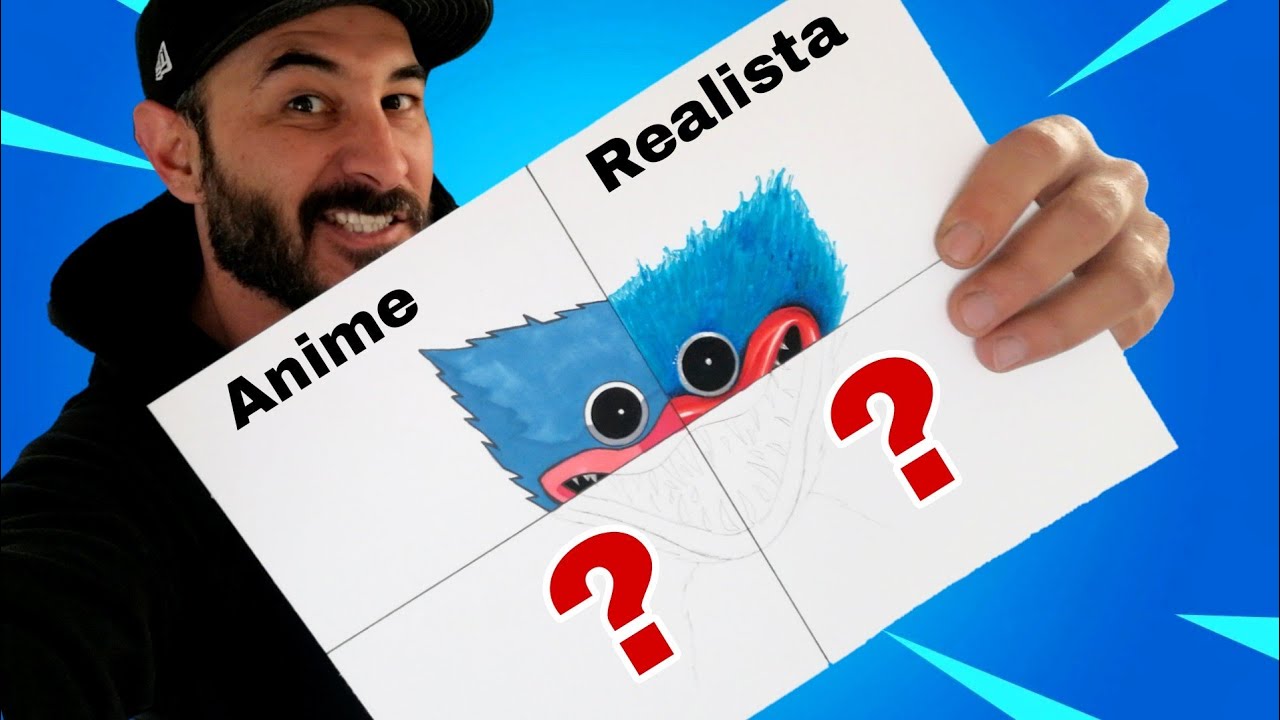 DIBUJO A HUGGY WUGGY en 4 ESTILOS DIFERENTES | REALISTA - ANIME ...