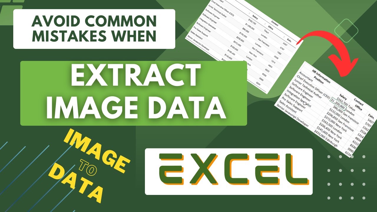 Extract Data from Images in Excel - Best Practices and Considerations - YouTube