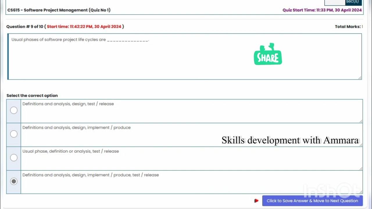 CS615 Quiz No 1 Solution | Software Project Management Quiz No 1 Solution 2024 - YouTube