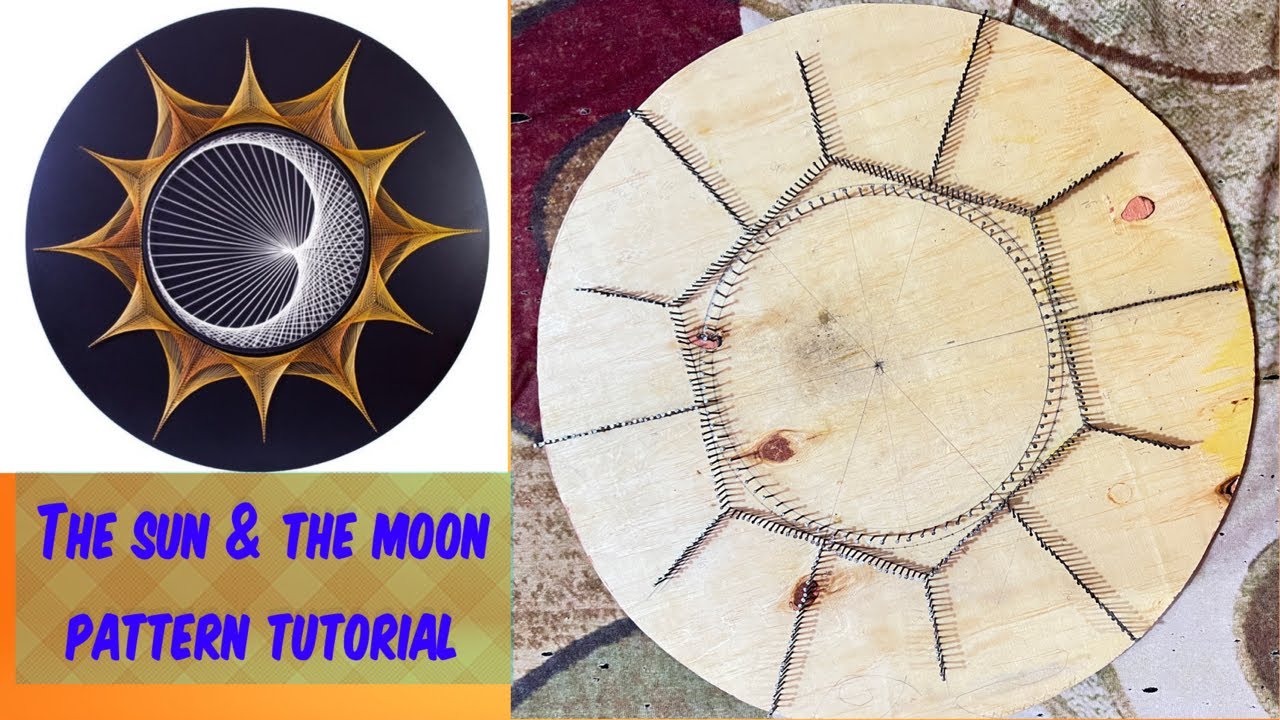 String art | sun and moon string art pattern tutorial # part 1 - YouTube