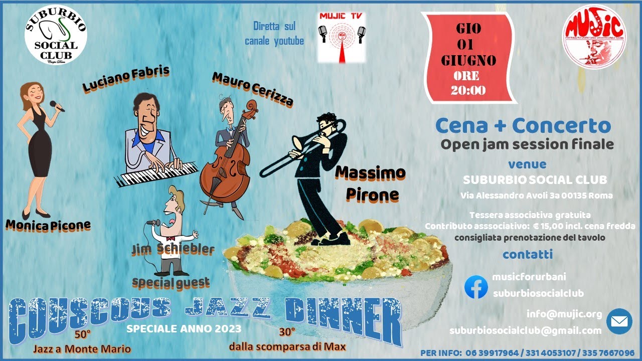 Cous Cous Jazz a Monte Mario: Cena + Concerto con la Band di Massimo ...