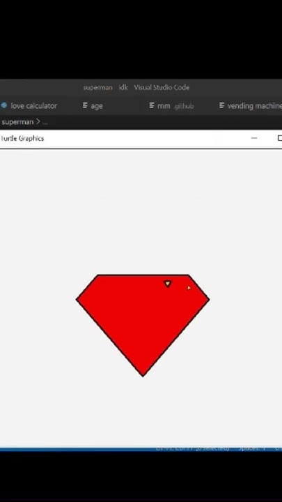Drawing super man using Python code #shorts #shortsvideo #shortsfeed #jeydurgasshre #coderjey ...