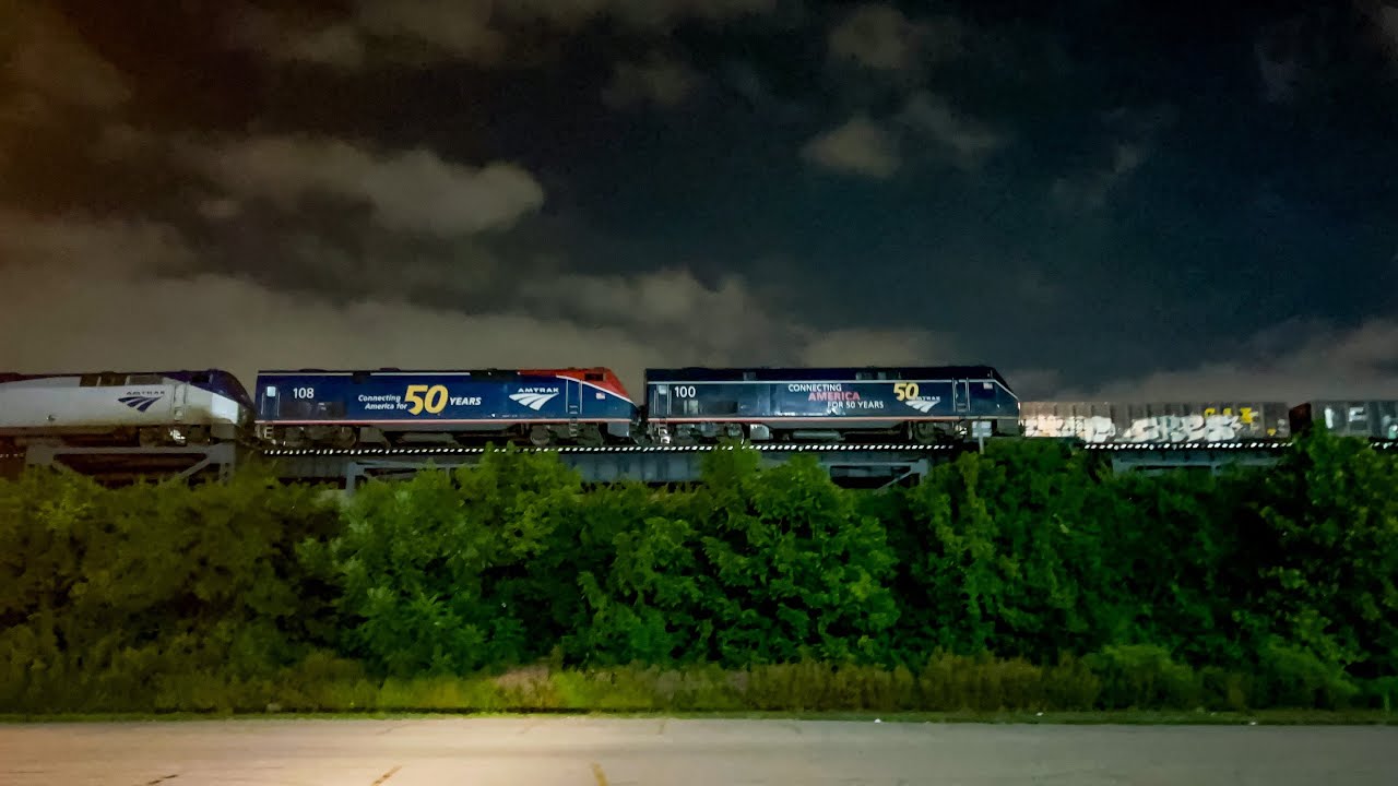 Amtrak 50 (combined with 48) w/ 50th Anniversary Duo! 4 Engines! (Full ...