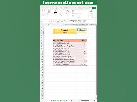 VLOOKUP with Wildcards - How to use #VLOOKUP function to lookup partial Text Match: #Excel Pro ...