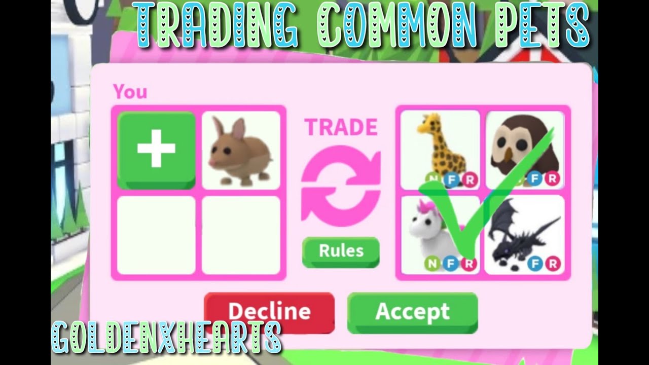 ONLY TRADING COMMON PET in adoptme | goldenxhearts - YouTube