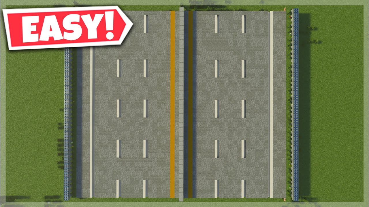 Minecraft Tutorial: How To Build A Realistic Highway ( EASY ) - YouTube