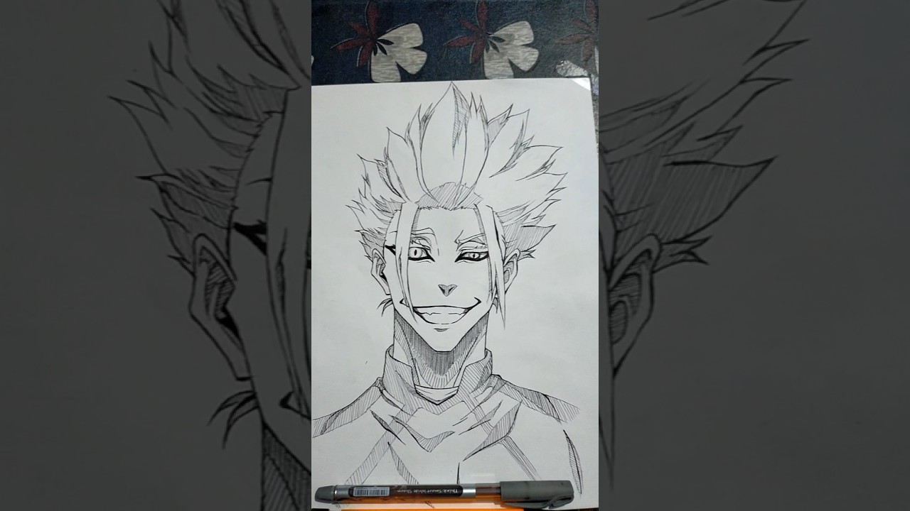 how to draw Shidou with pen 🖌️ #drawing #art #anime next anime comment ...