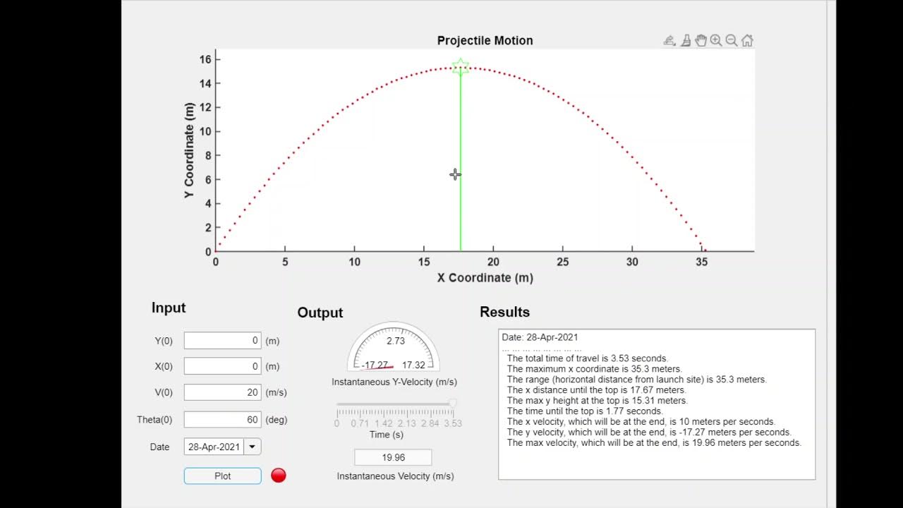 MATLAB PROJECT - Projectile Motion Application - YouTube