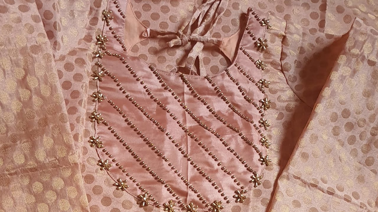 Grand chudi neck design 🌺 handwork design 💥/ easy method / normal ...