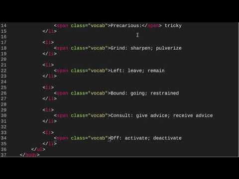 Vocabulary (Web Development/Design - Unit 5 Lesson 5.4 - HTML Coding) - YouTube