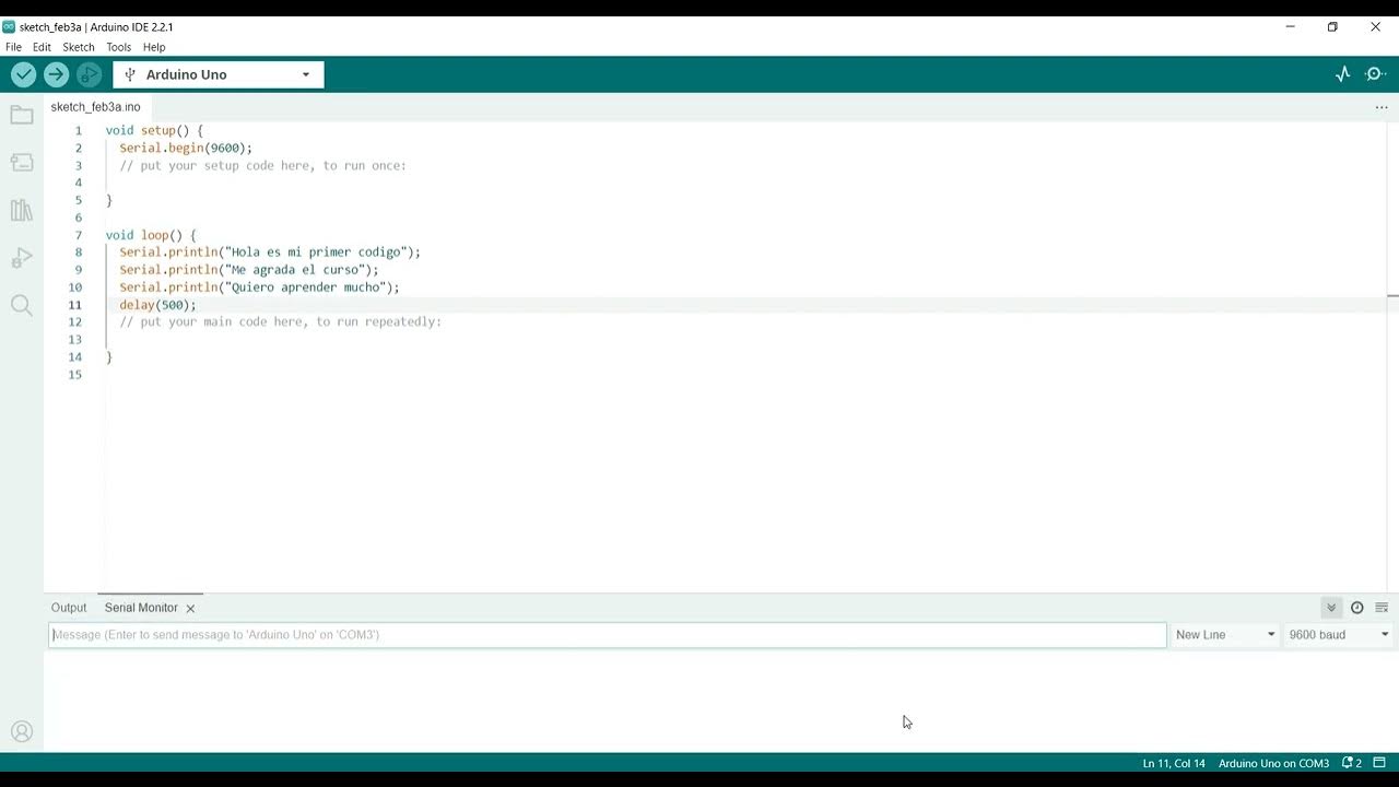 código de programación para imprimir mensaje en Monitor Serial - YouTube